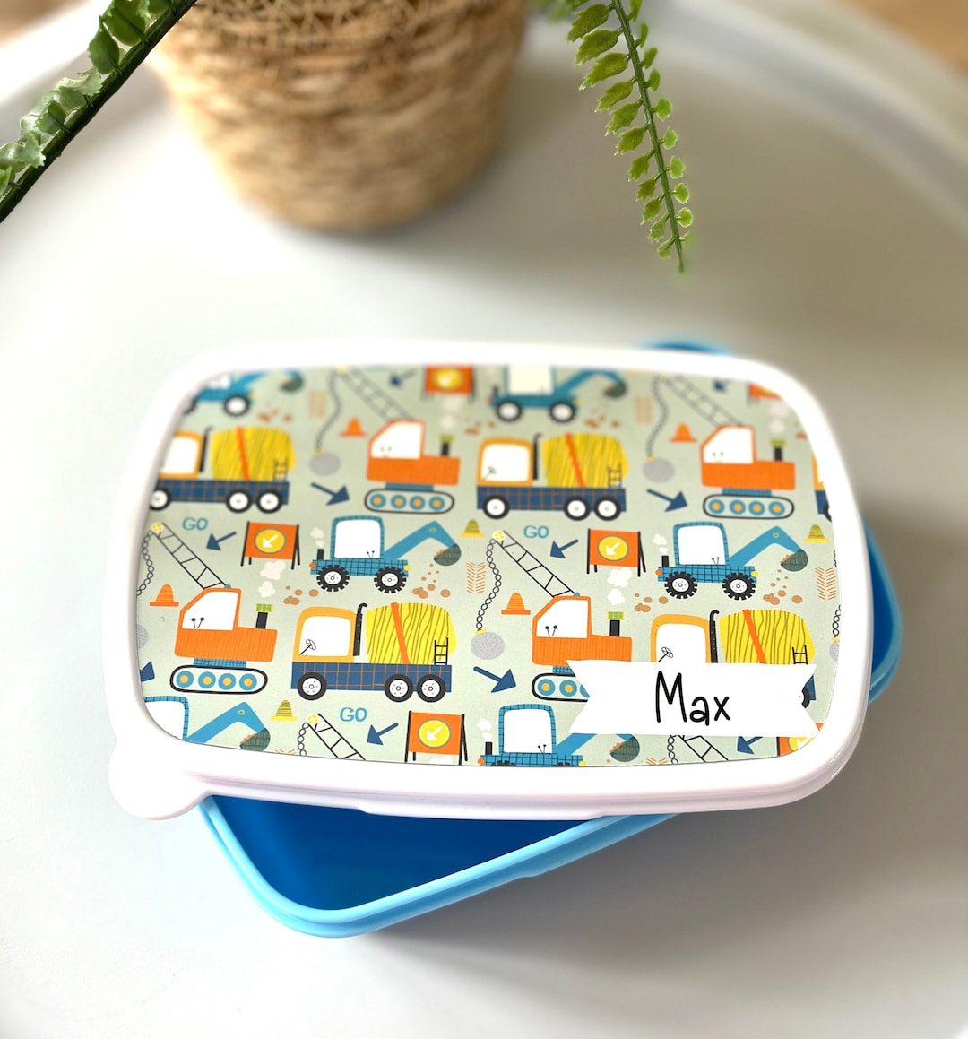 Personalised Kids Lunch Box, School Lunch Container, Diggers Theme - Etsy
