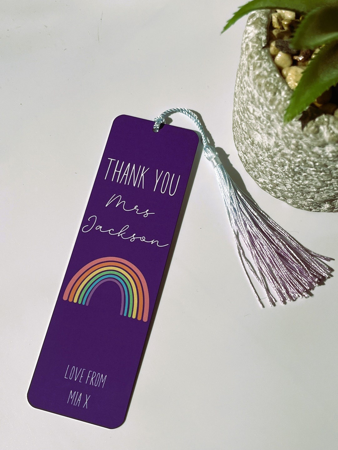 Thank You Teacher Bookmark, Thank You TA Bookmark, Personalised Teacher ...