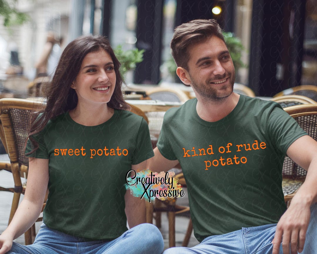 Sweet Potato & Kind of Rude Potato PNG, Funny Thanksgiving Couple Shirt ...