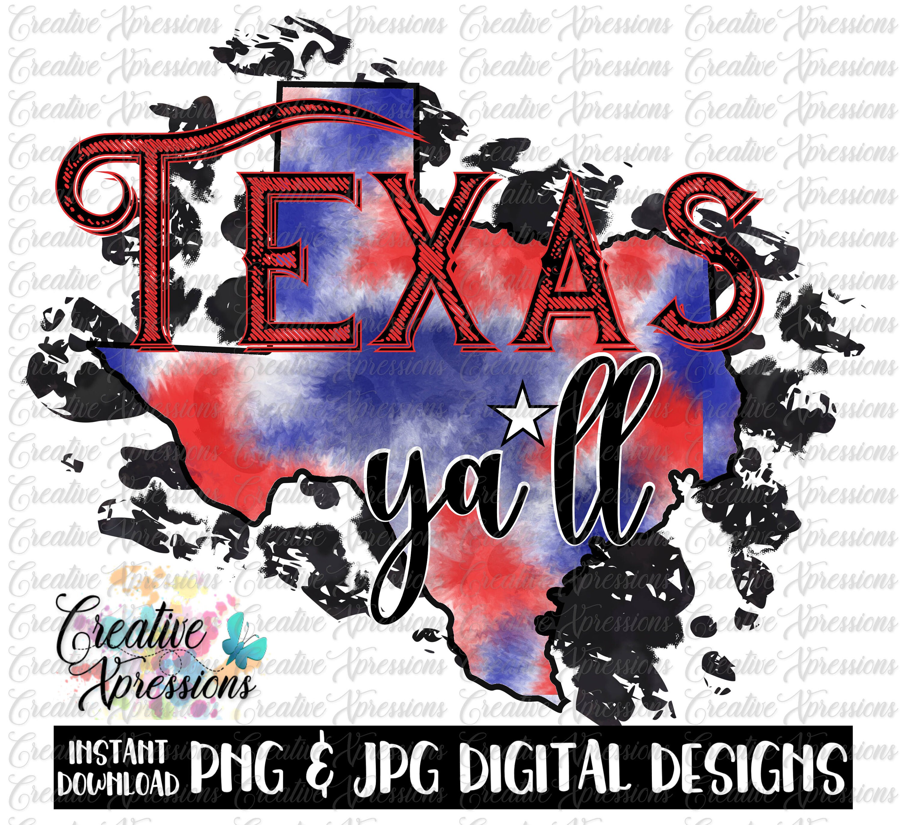Texas Sublimation Png Digital Download Texas Ya'll Png | Etsy