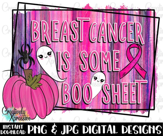 Breast Cancer is Boo Sheet Png Breast Cancer Halloween | Etsy
