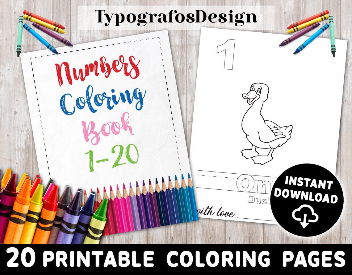 123 Coloring Book Numbers Coloring Book Printable Coloring | Etsy