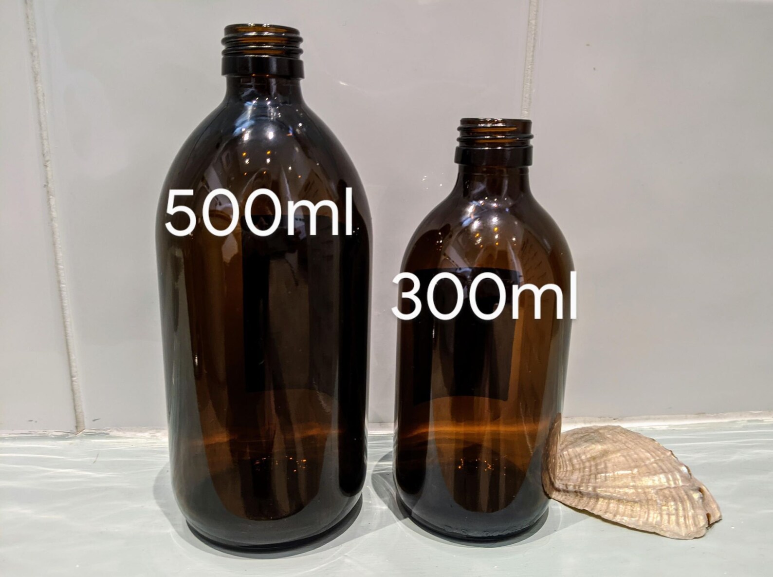 500ml Amber Glass Bottle with Choice of Pump Head for Your | Etsy