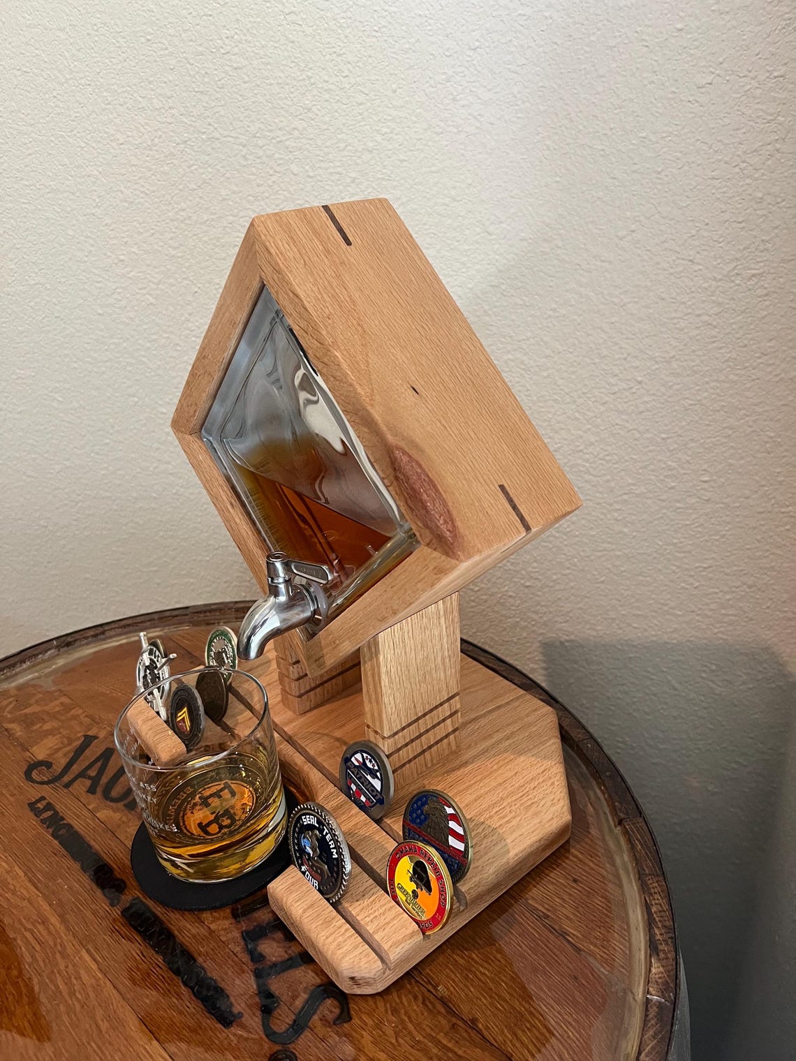 Whiskey Tap With Challenge Coin Base - Etsy