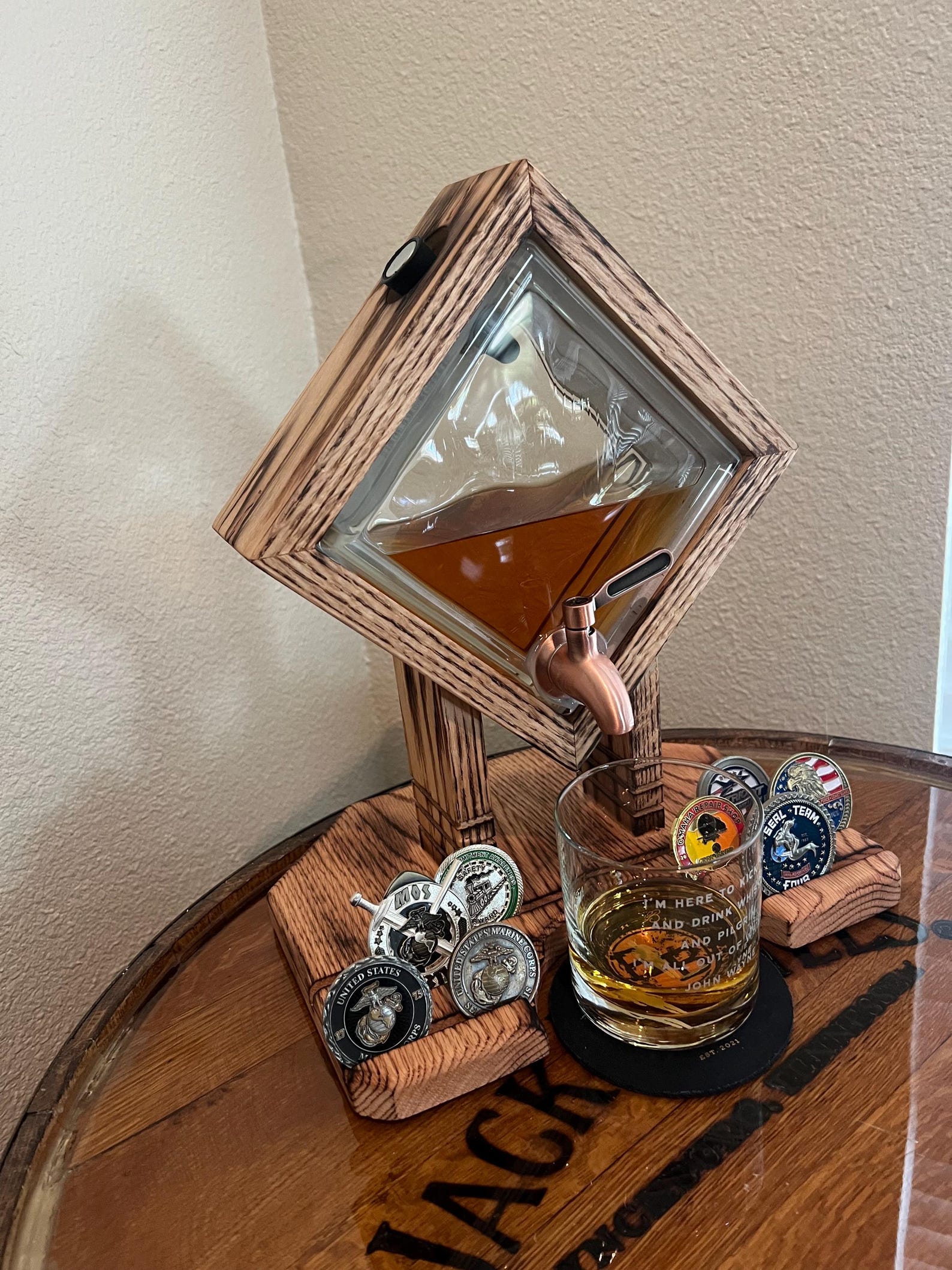 Whiskey Tap With Challenge Coin Base - Etsy