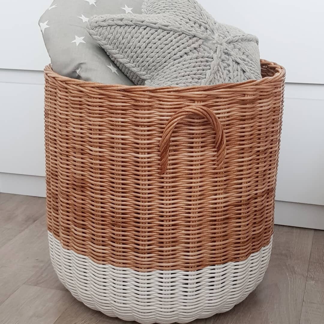 Wicker Toy Basket Wicker Storage Basket Boho Wicker Basket - Etsy