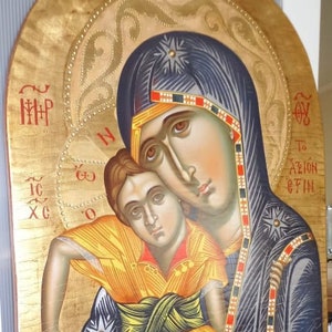 Virgin Mary Axion Estin/handpainted Icon/mount Athos/handmade Icon ...