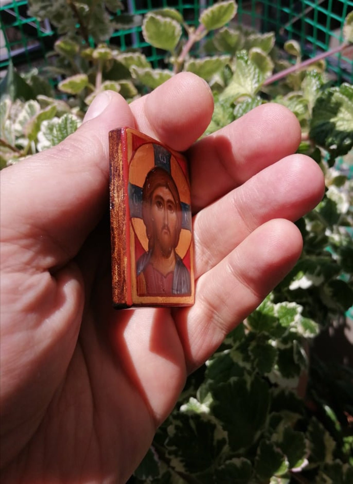 Handmade Jesus Christ Orthodox Icon: Miniature Religious Gift ...