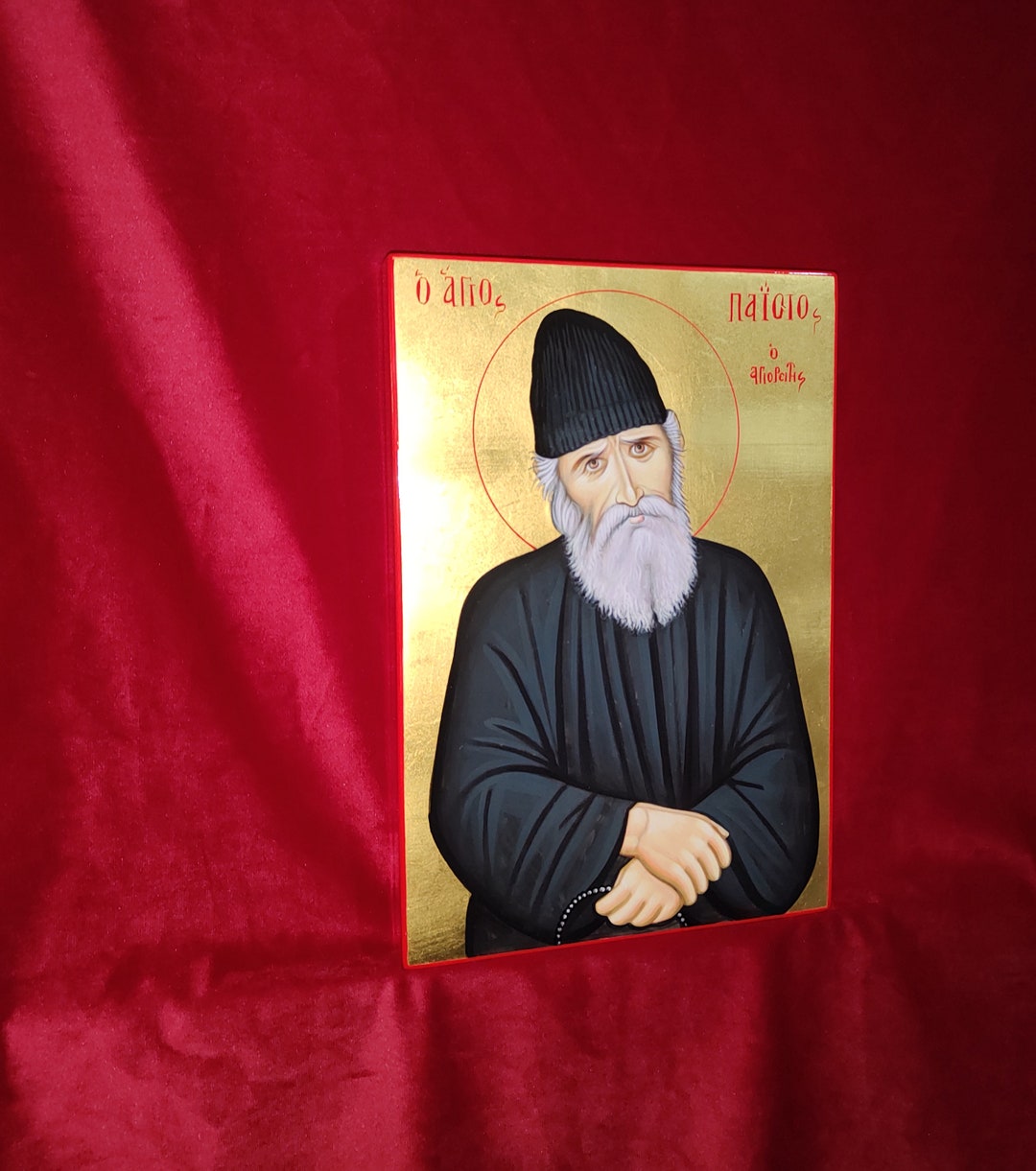 Saint Paisios Icon/handpainted Icon/mount Athos/greek Icon/byzantine ...