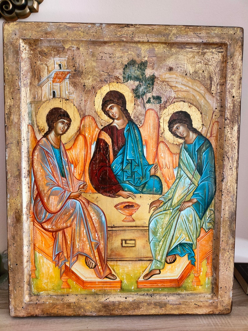 Holy Trinity Icon Rublev/orthodox Icon/orthodox Russian - Etsy