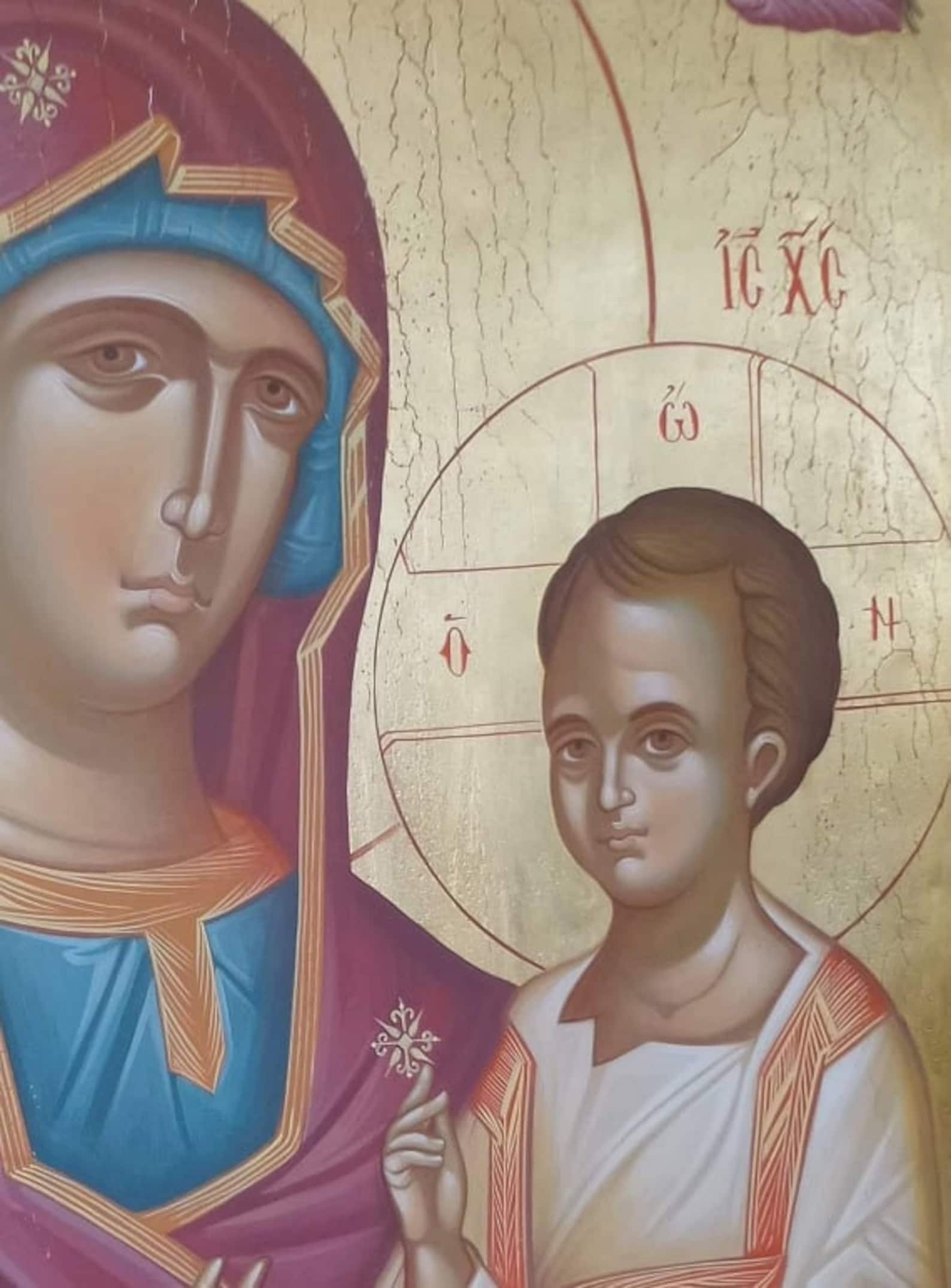 Holy Virgin Mary Hodegetria/hand-painted Icon/orthodox - Etsy