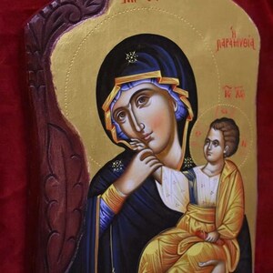 Virgin Mary Paramythia Icon/handpainted Icon/mount Athos/orthodox Icon ...