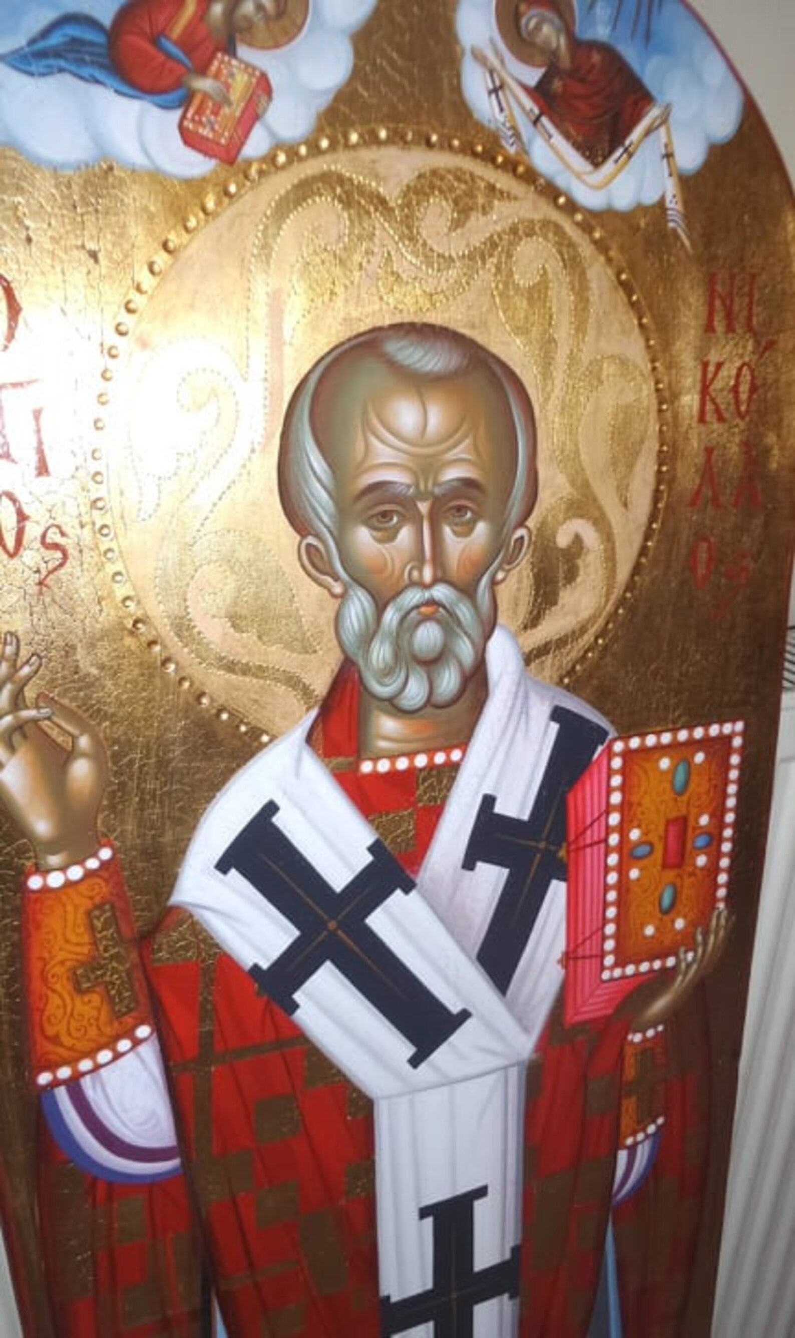 Handmade Saint Nicholas Icon: Byzantine Orthodox Art With Gold Leaf ...