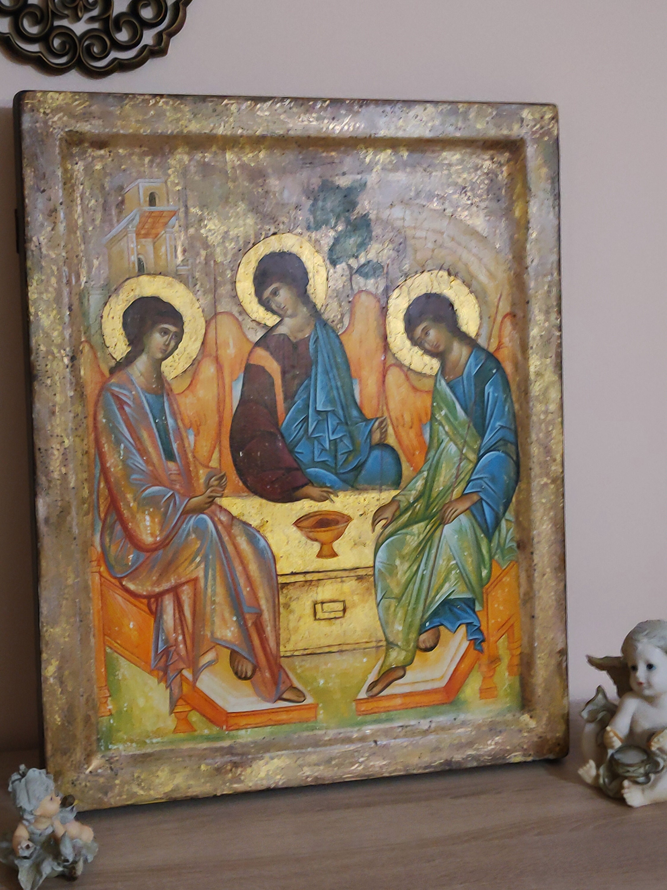 Hand-painted Holy Trinity Icon: Rublev Style Orthodox Art/religious - Etsy