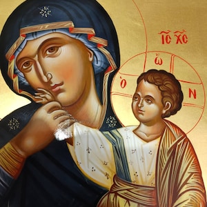 Virgin Mary Paramythia Icon/handpainted Icon/mount Athos/orthodox Icon ...