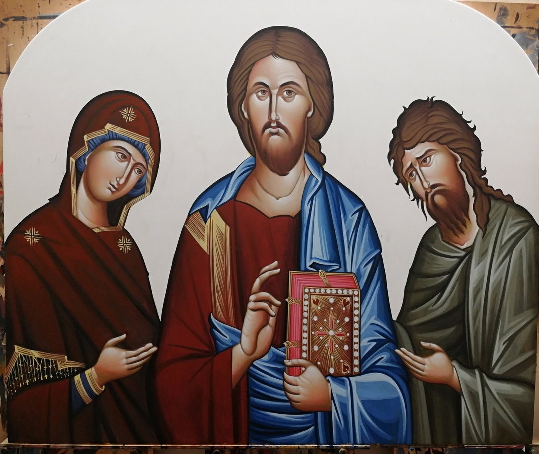 Handpainted Jesus Christ Deisis Icon: Byzantine Orthodox Art/greek Icon ...