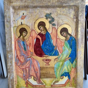 Hand-painted Holy Trinity Icon: Rublev Style Orthodox Art/religious - Etsy