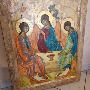 Hand-painted Holy Trinity Icon: Rublev Style Orthodox Art/religious - Etsy