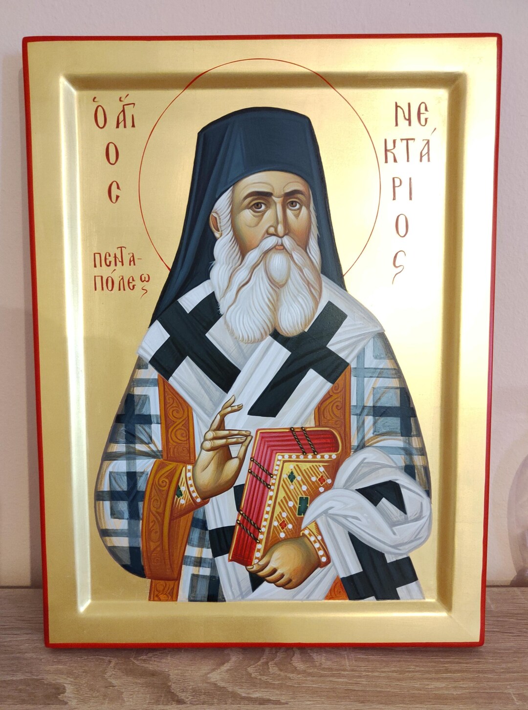 Saint Nectarios of Aigina/handpainted Icon/orthodox Icon/greek Icon/ - Etsy