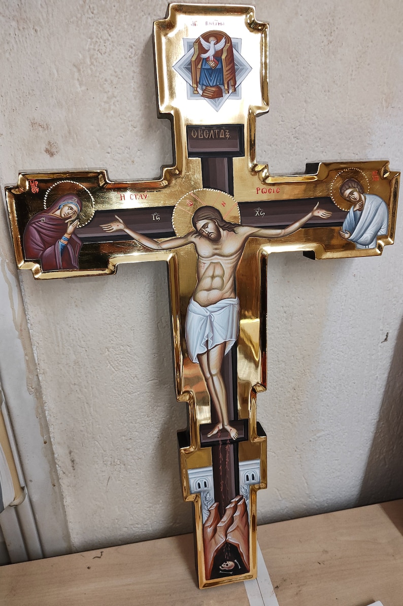 Crucifix Jesus Christ Cross Hand-painted Icon/handpainted - Etsy