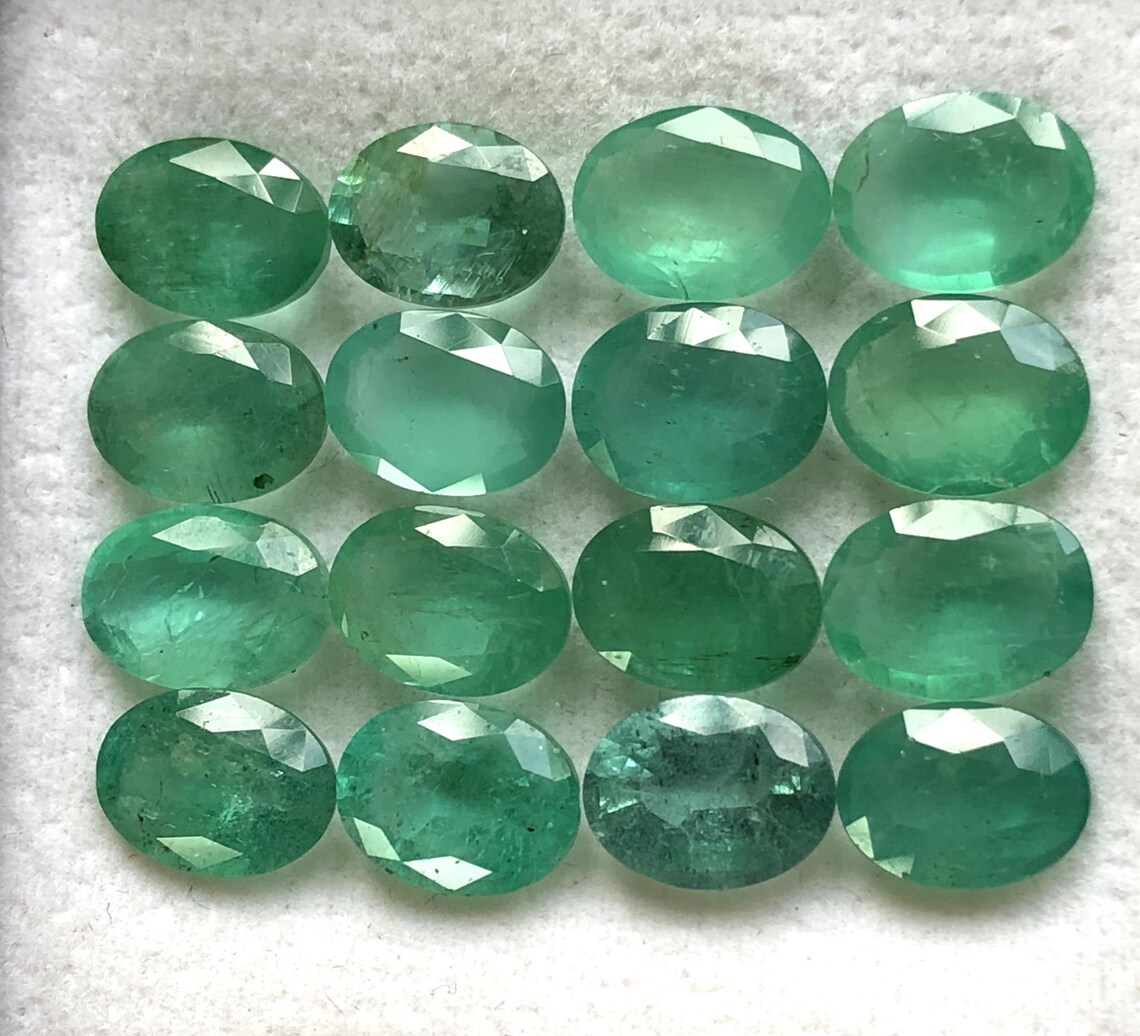 Certified 8x6 Mmpeice5 Natural Emerald Faceted Oval Gemstone - Etsy