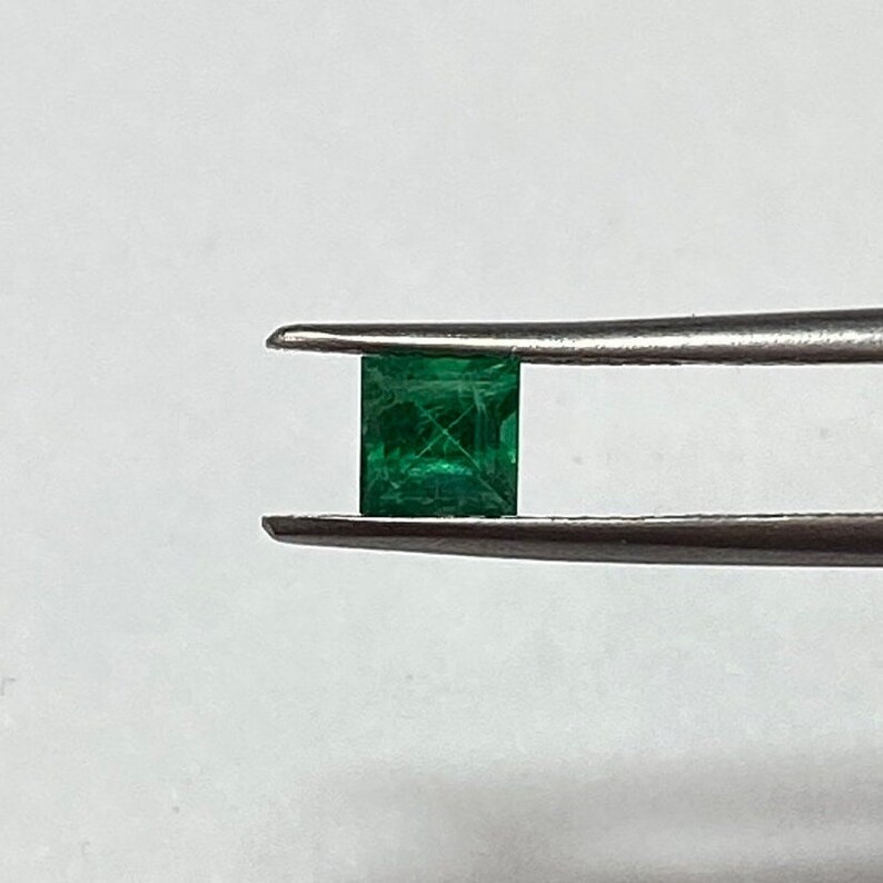 Natural Emerald Square Carre Cut 4.5x4.5mm/0.52 Carat Vivid Green Loose ...