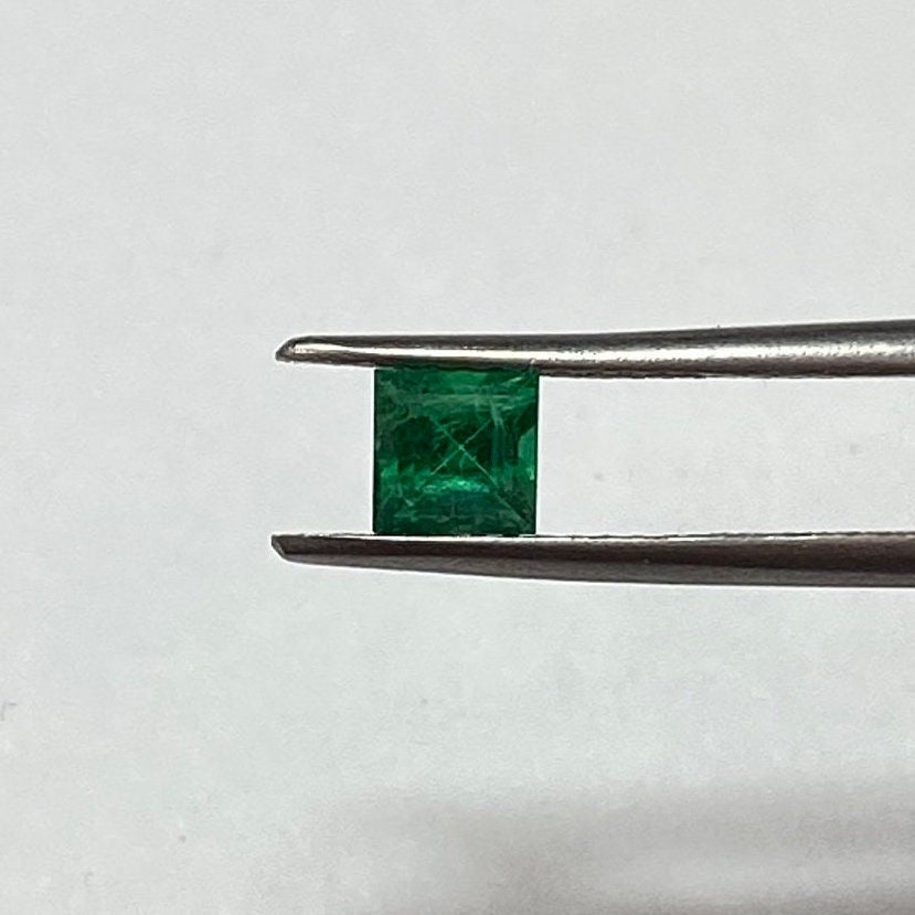 Natural Emerald Square Carre Cut 4.5x4.5mm/0.52 Carat Vivid Green Loose ...