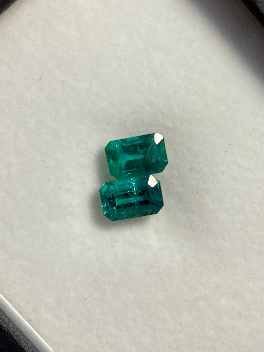 Natural Emerald Cut Pair 3.20 Carat Greenish - Blue High Luster ...