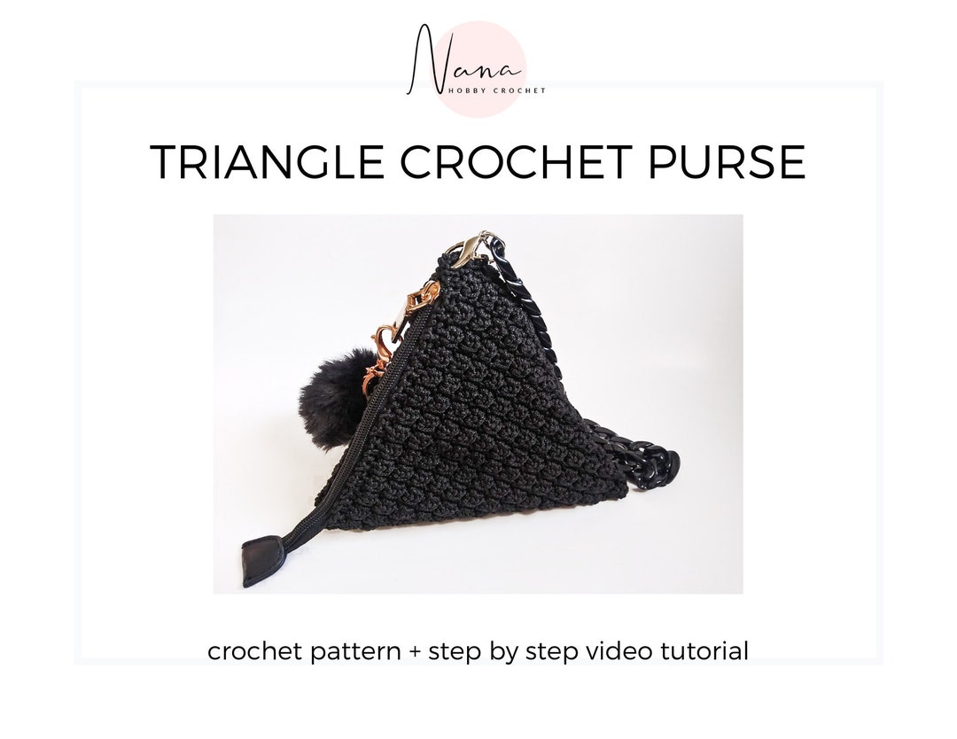 Triangular Purse Crochet Pattern, Triangle Purse Pattern, Coin Purse ...