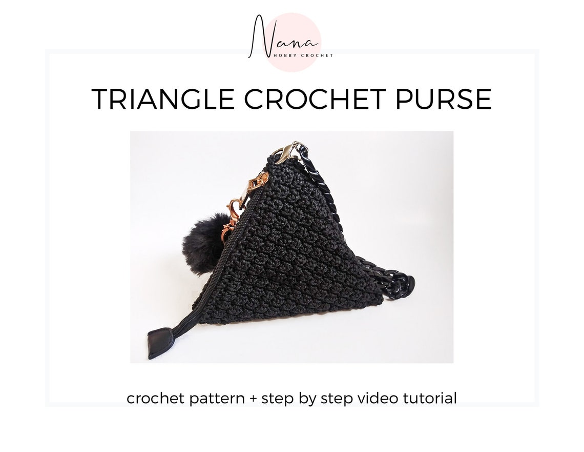 Triangular Purse Crochet Pattern, Triangle Purse Pattern, Coin Purse Pattern, Crochet Purse ...