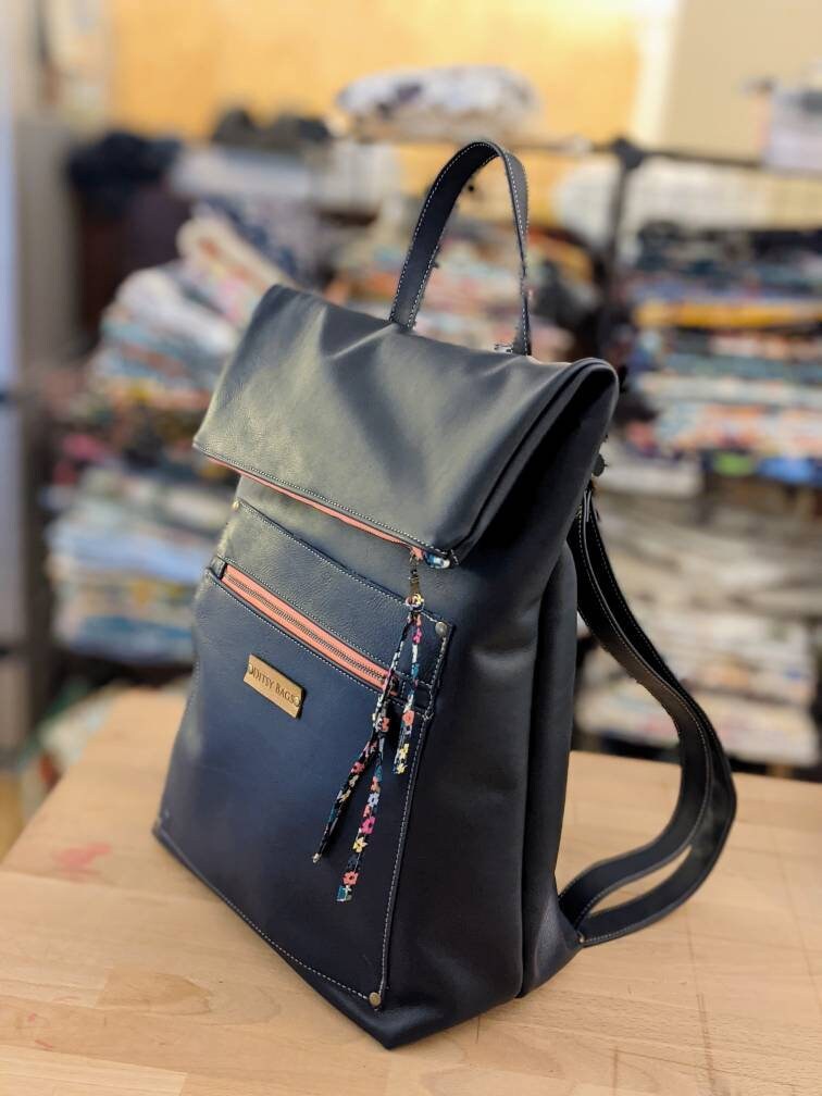 Leather Backpack Leather Rucksack Navy Leather Leather - Etsy UK