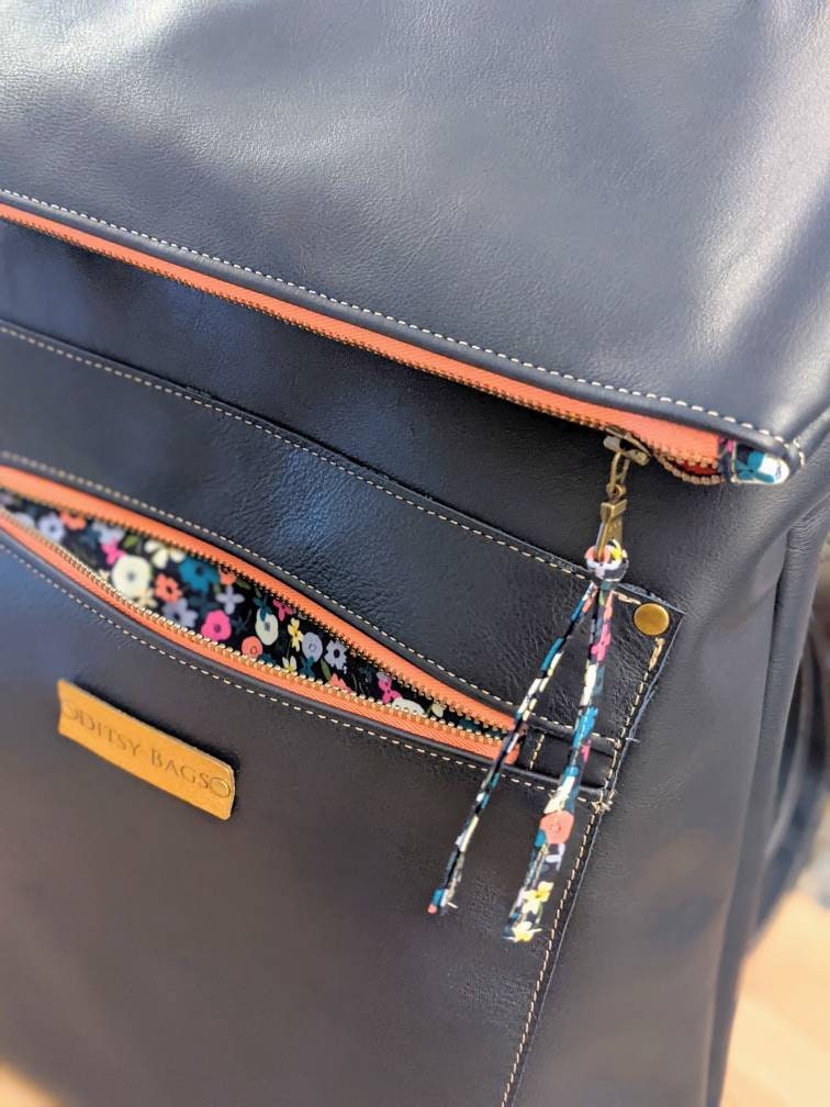 Leather Backpack Leather Rucksack Navy Leather Leather - Etsy UK