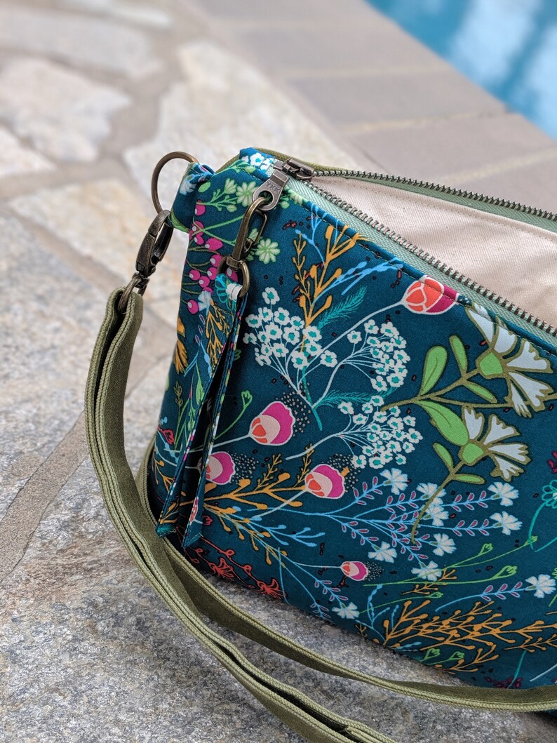 Floral Crossbody Bag Pink Crossbody Waxed Canvas Bag Floral | Etsy