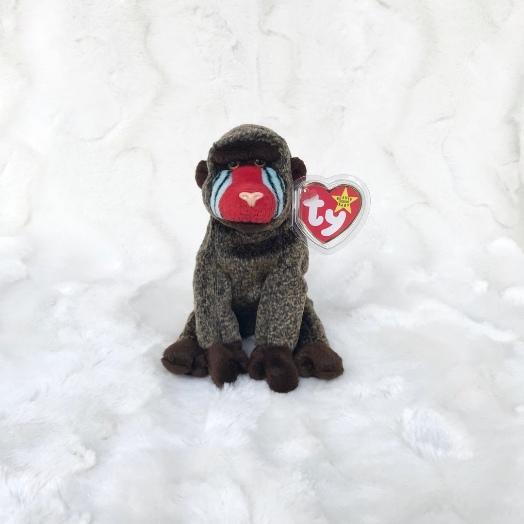 Vintage TY "cheeks" the Baboon/mandrill (1999) Beanie Baby - Etsy
