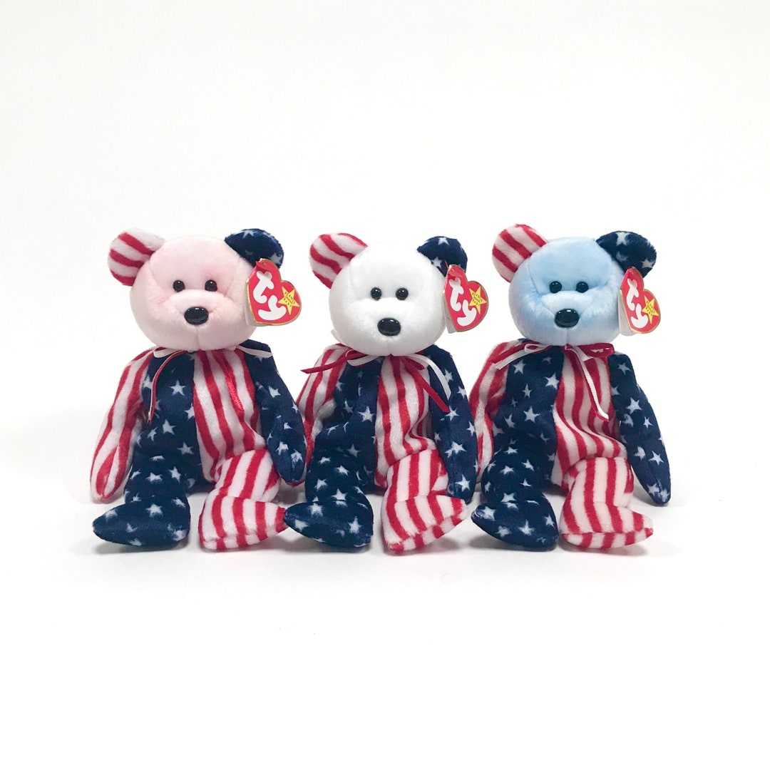 Vintage TY "spangle" the USA Bear (1999) the Beanie Babies Collection ...