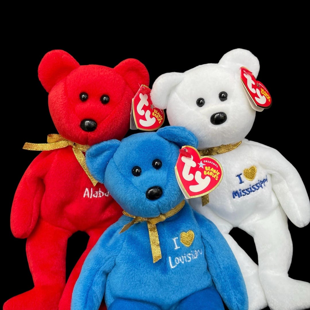 Vintage TY "i Love" State Bears // CHOOSE FROM: "alabama," "louisiana ...