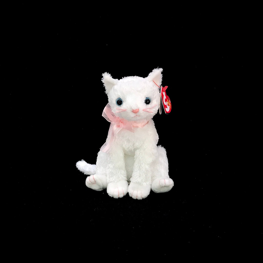Vintage TY fancy the White Cat 2002 Beanie Baby - Etsy