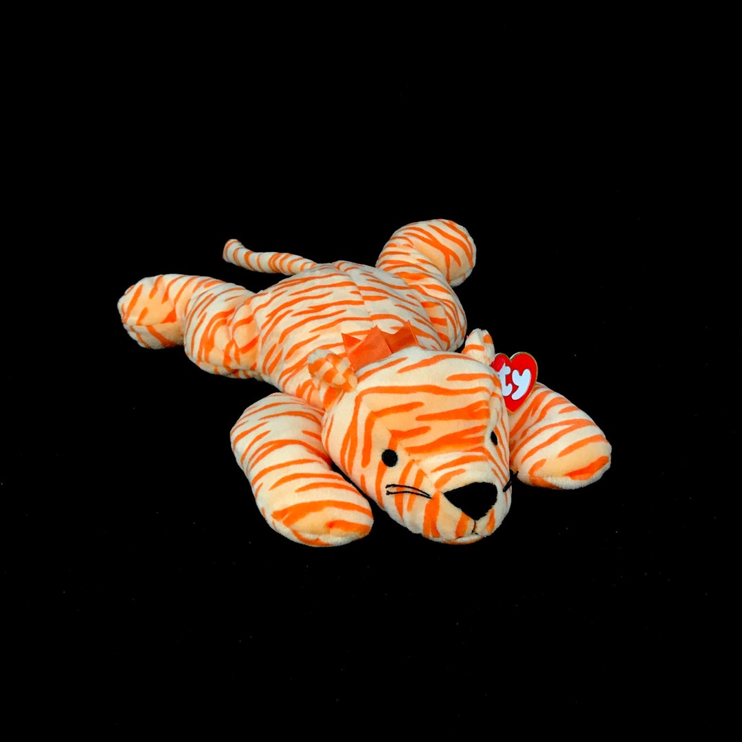 Vintage TY "purr" the Tiger (1996) Pillow Pal - Etsy