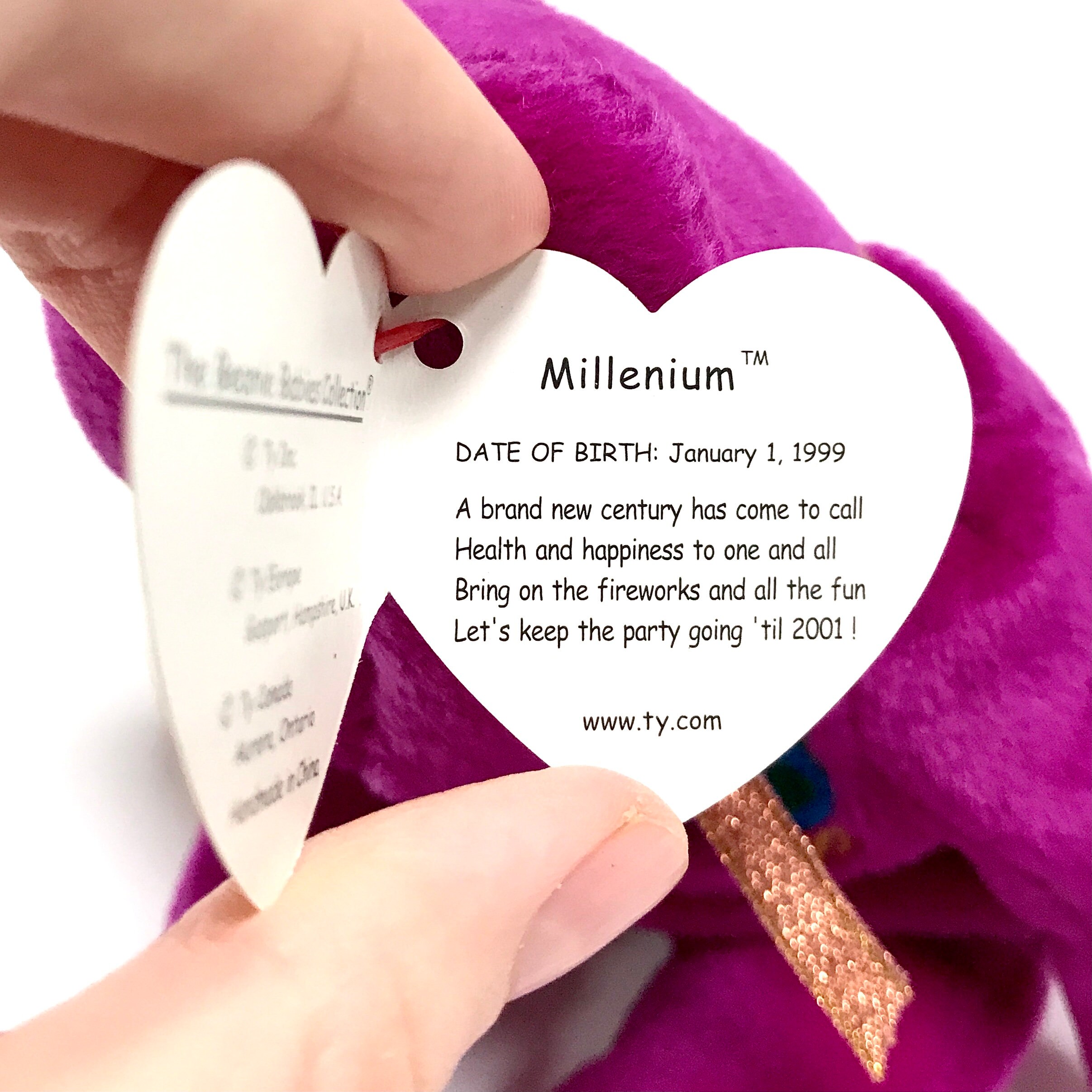 Vintage TY Spelling Error millenium the Bear 1999 Beanie Baby Hang Tag Error Tush Tag Error Etsy Canada