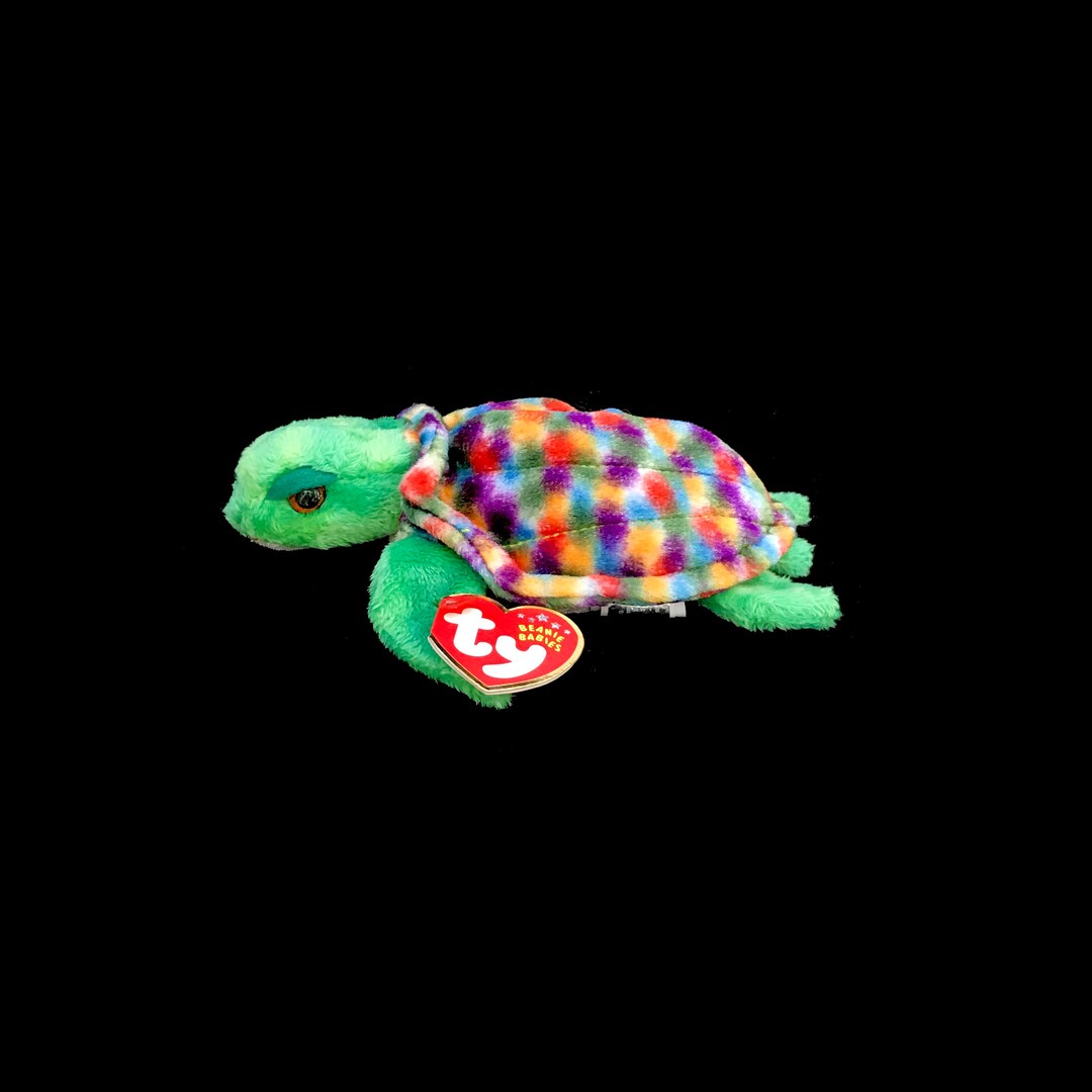 Vintage TY "zoom" the Green Sea Turtle With a Rainbow Shell (2001 ...