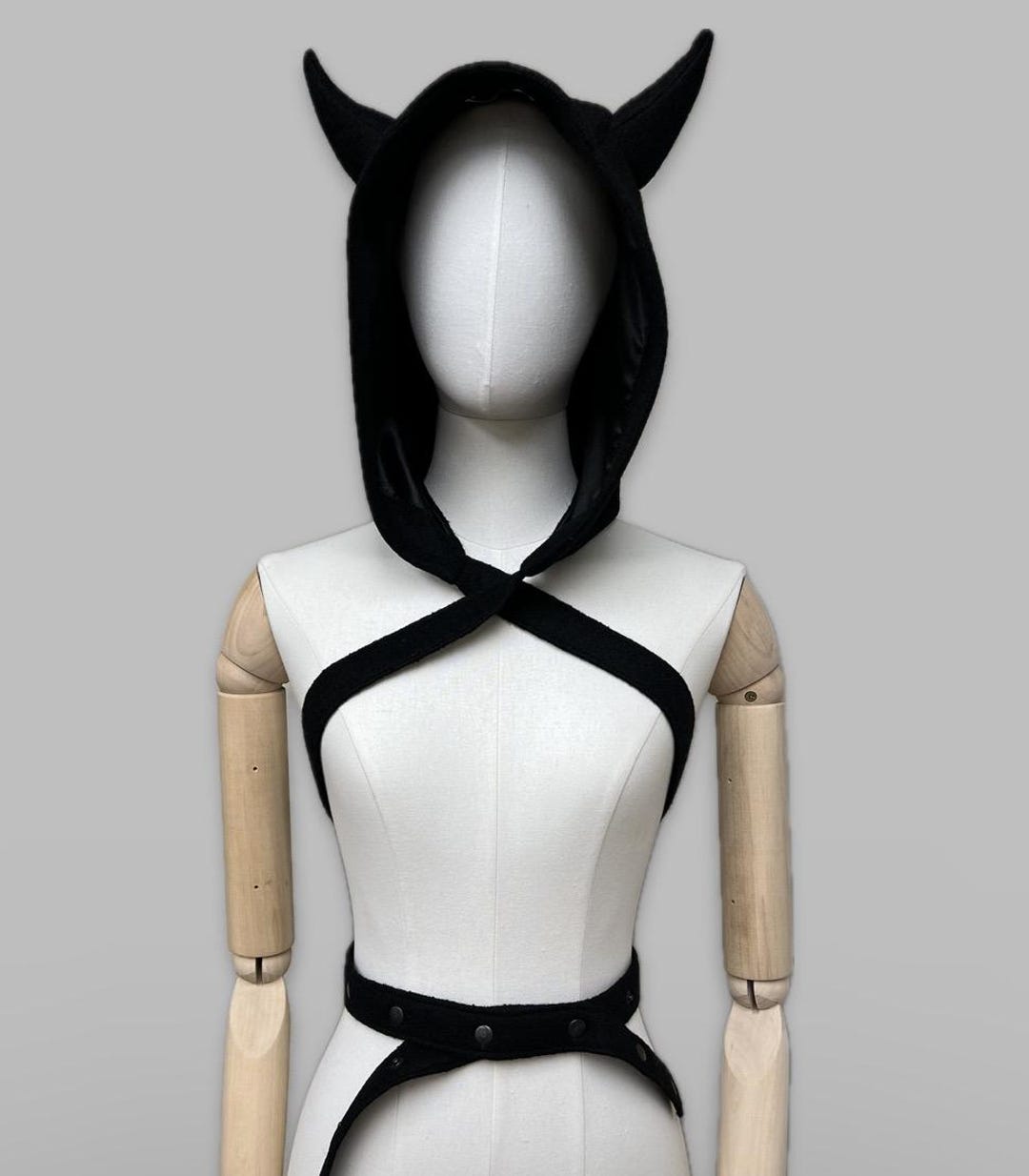 Devil Hood/ Urban Hood With Horns/ Alternative Textile Hood/ Old Nick ...