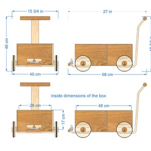 Kids Toy Box Toddler Walker Wagon. Personalized Toy Box. Kids Storage ...