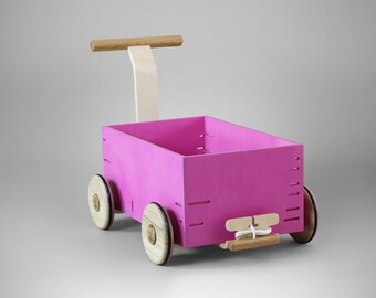 Kids Toy Box Toddler Walker Wagon. Personalized Toy Box. Kids Storage ...