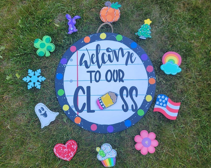 Welcome to Our Class Sign, Classroom Door Décor, End of Year Teacher ...