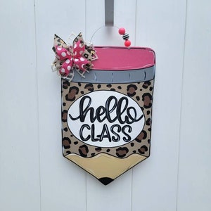 Teacher Pencil Door Sign, Pencil Door Hanger, Classroom Door Sign ...