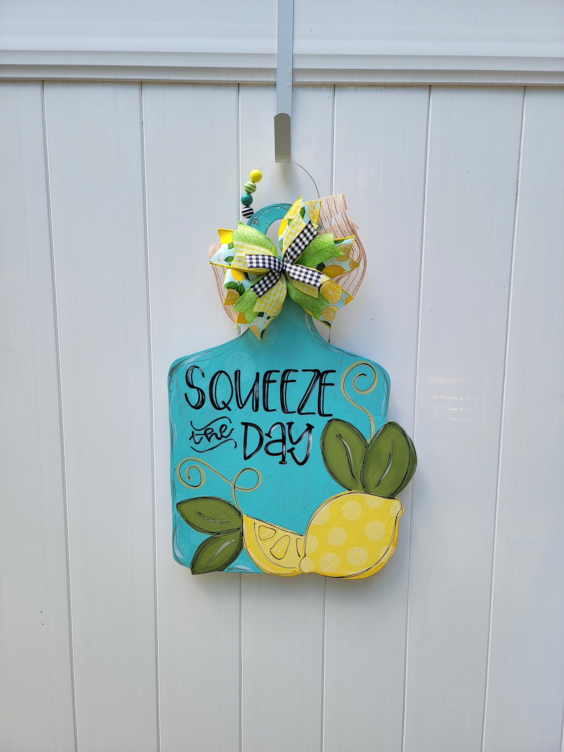 Squeeze the Day Wreath Sign Summer Lemon Door Hanger Lemon - Etsy
