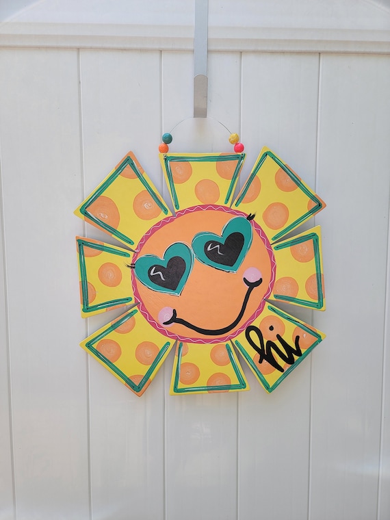 Sunshine Door Hanger Hi Door Sign Summer Door Hanger Summer Etsy