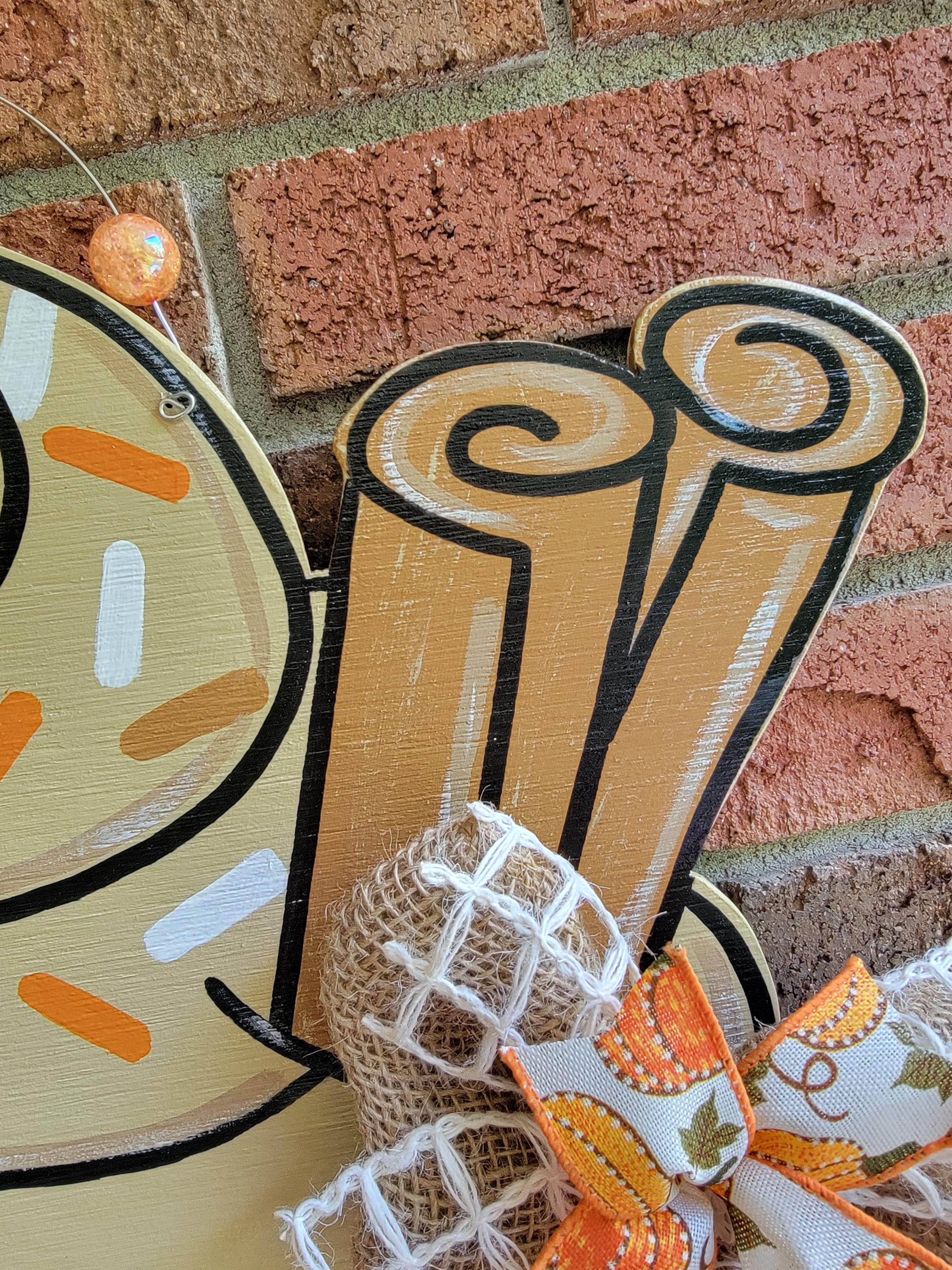 Fall Door Hanger,pumpkin Spice Door Hanger, Fall Door Wreath ...