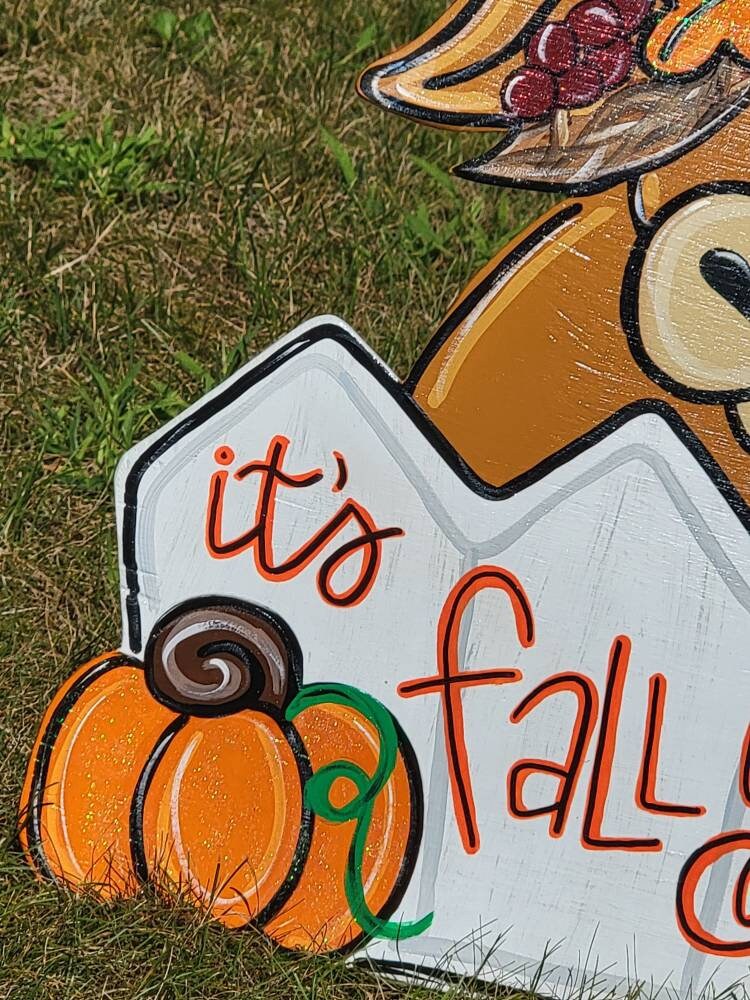 Highland Cow Door Hanger Fall Front Door Decor It's Fall - Etsy