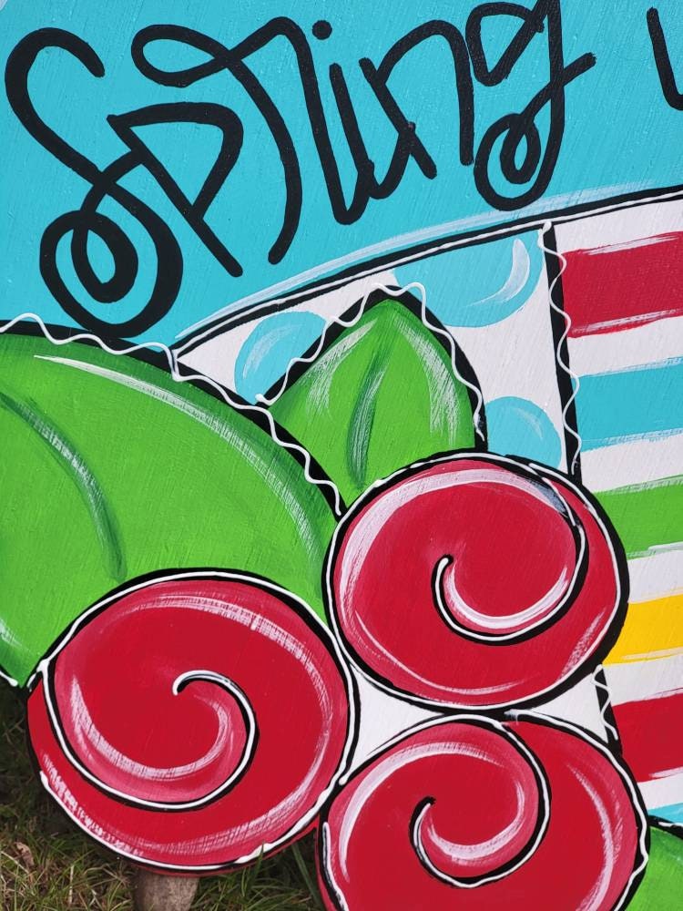 Spring is Here Sign, Spring Door Hanger, Front Door Decor, Spring Porch ...